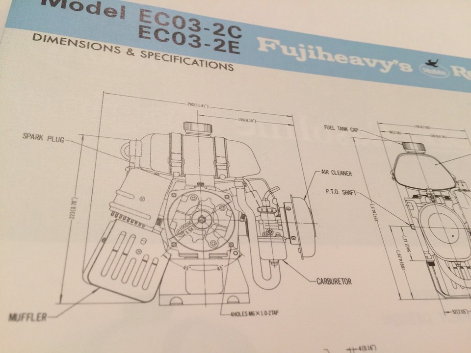 ROBIN FUJI Engines Gasoline EC03-2C EC03-2E Original 1980s Brochure | eBay