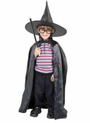 Child Wizard Costume -Hat Cape Glasses Wand - Halloween | eBay