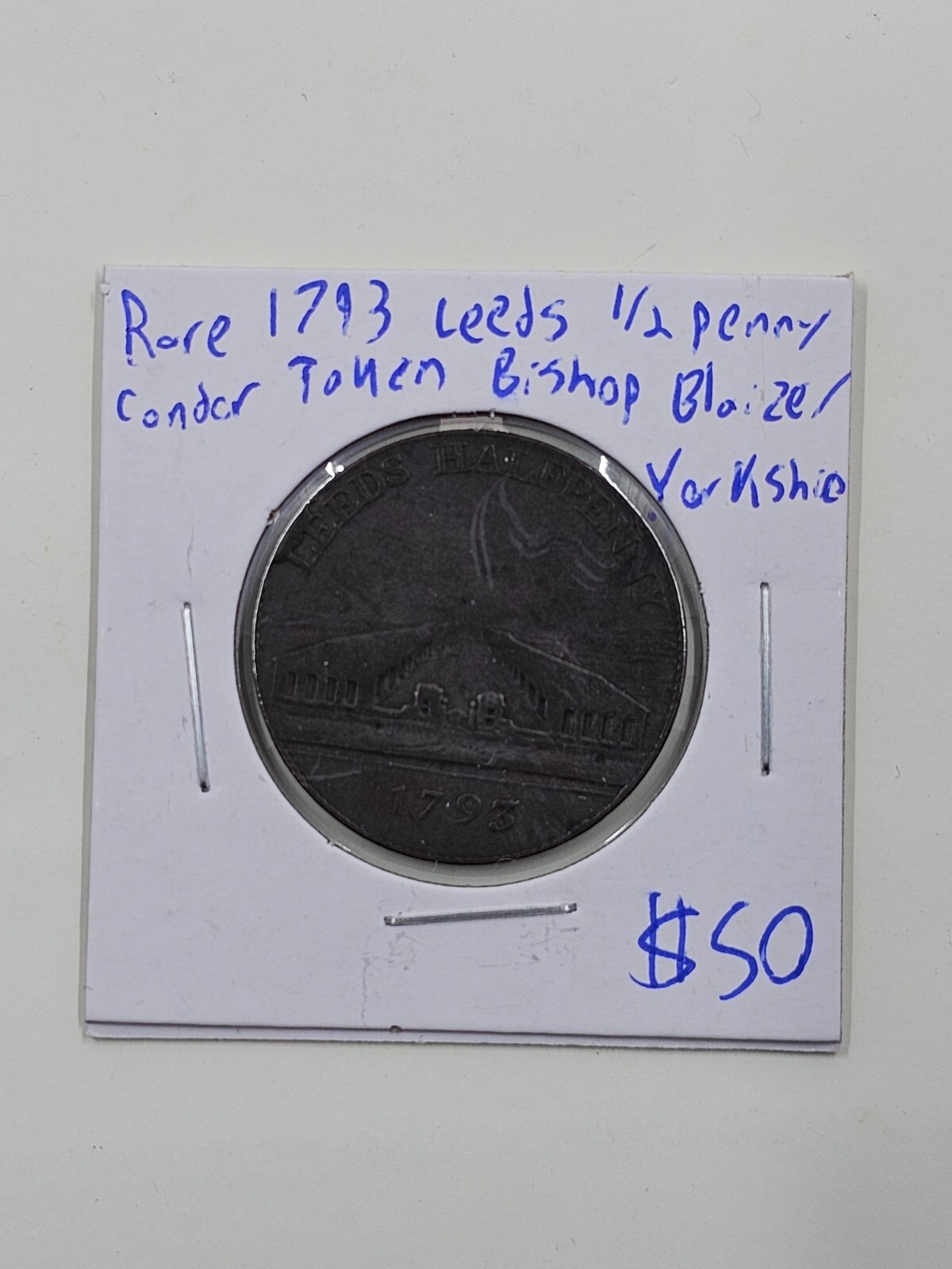 1793 Rare Leeds 1/2 Penny Conder Token Bishop Blazer Yorkshire | eBay