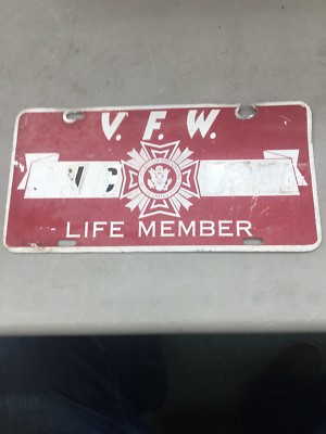 Vintage LICENSE PLATE Metal VFW Life Member Veteran Foreign Wars USA | eBay
