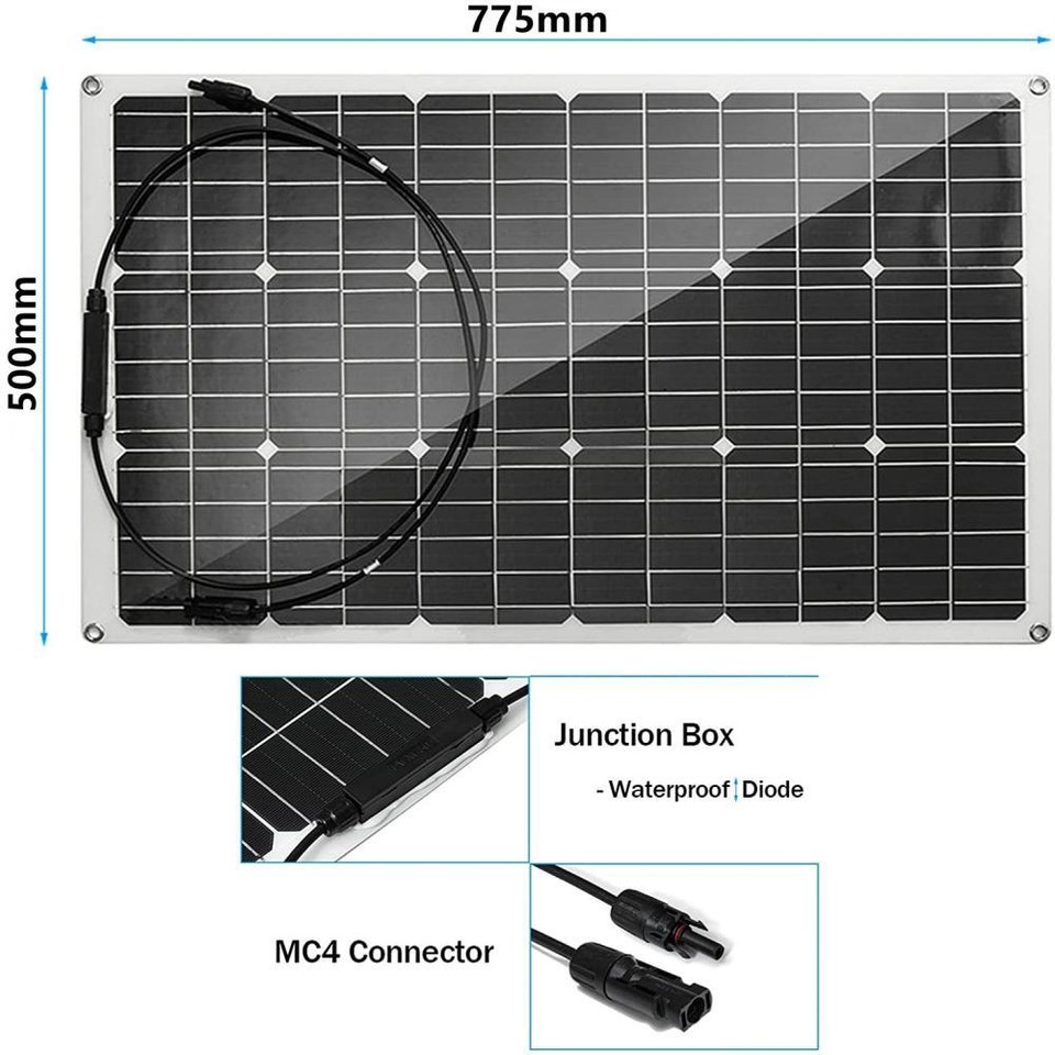150-900W Solar Panels 12 Volt Monocrystalline Solar Panel for RV Marine ...