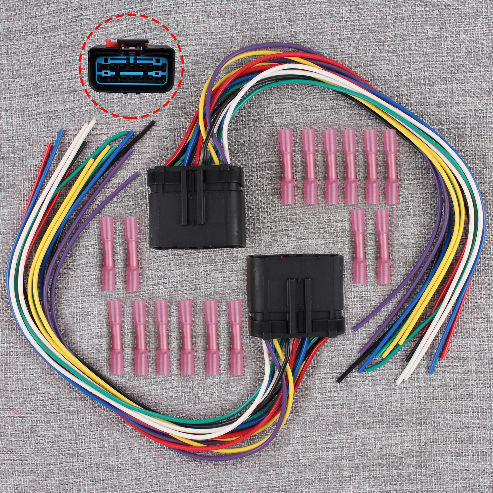 2Pcs Fits Jeep Door Harness Connector Wiring Pigtail Grand Cherokee WJ ...