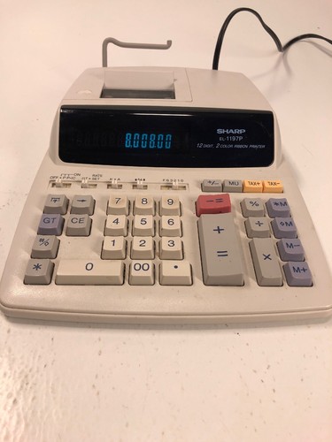 Sharp EL-1197P Electronic Calculator 12 Digit 2 Color Ribbon Printer | eBay