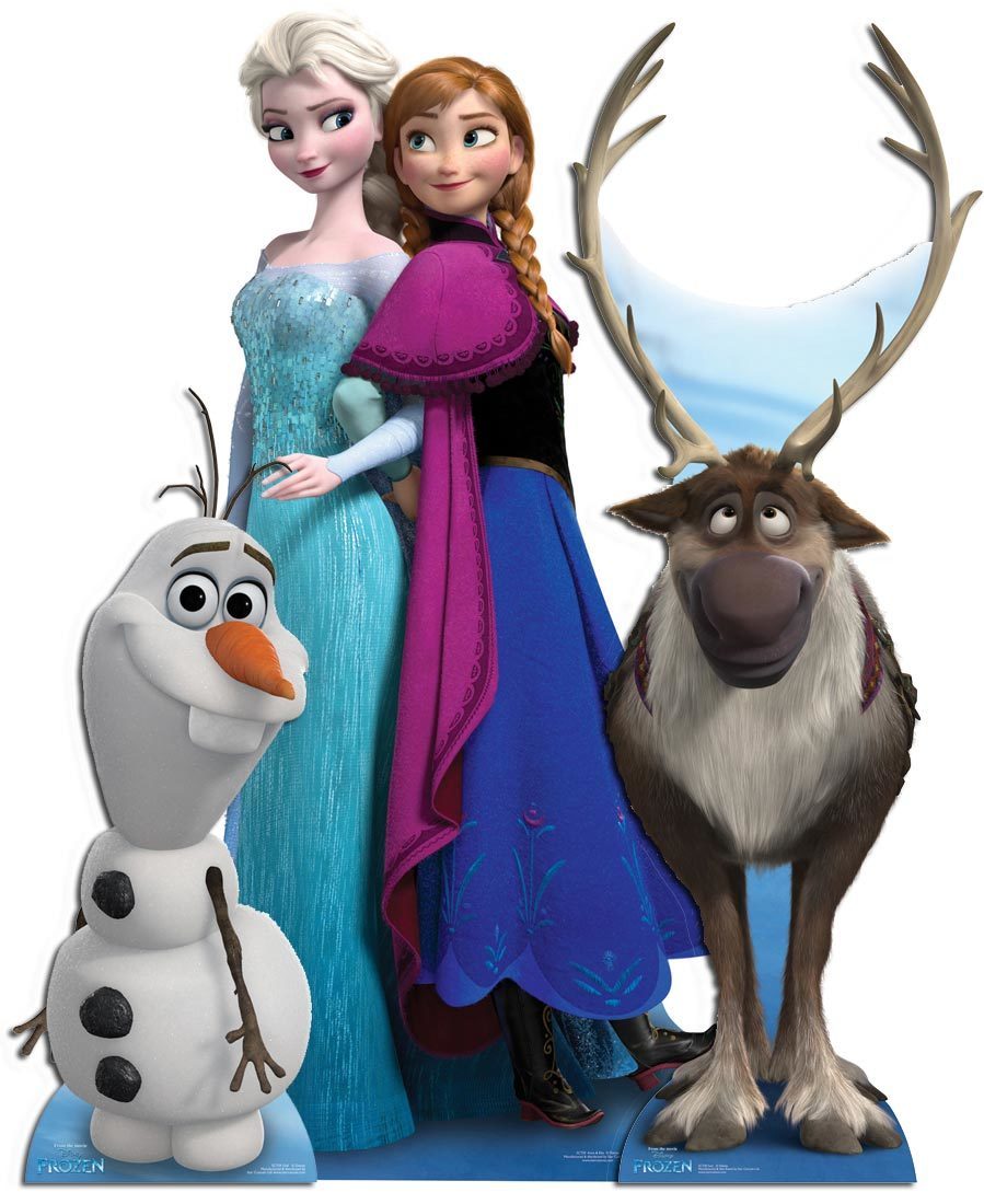 Frozen Disney Cardboard Cutout Set with Anna & Elsa, Olaf and Sven Set ...
