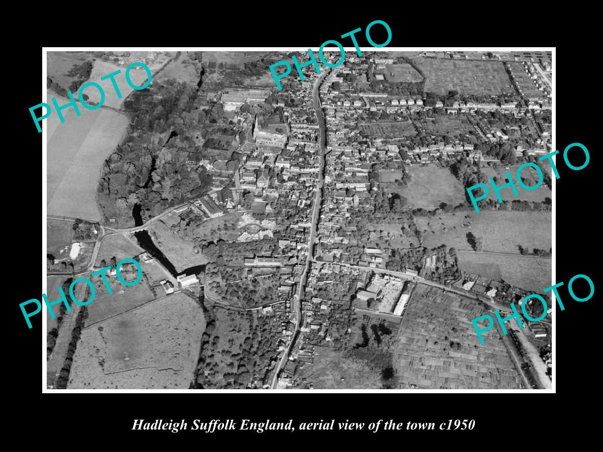 OLD 8x6 HISTORIC PHOTO OF HADLEIGH SUFFOLK ENGLAND AERIAL VIEW OF TOWN ...