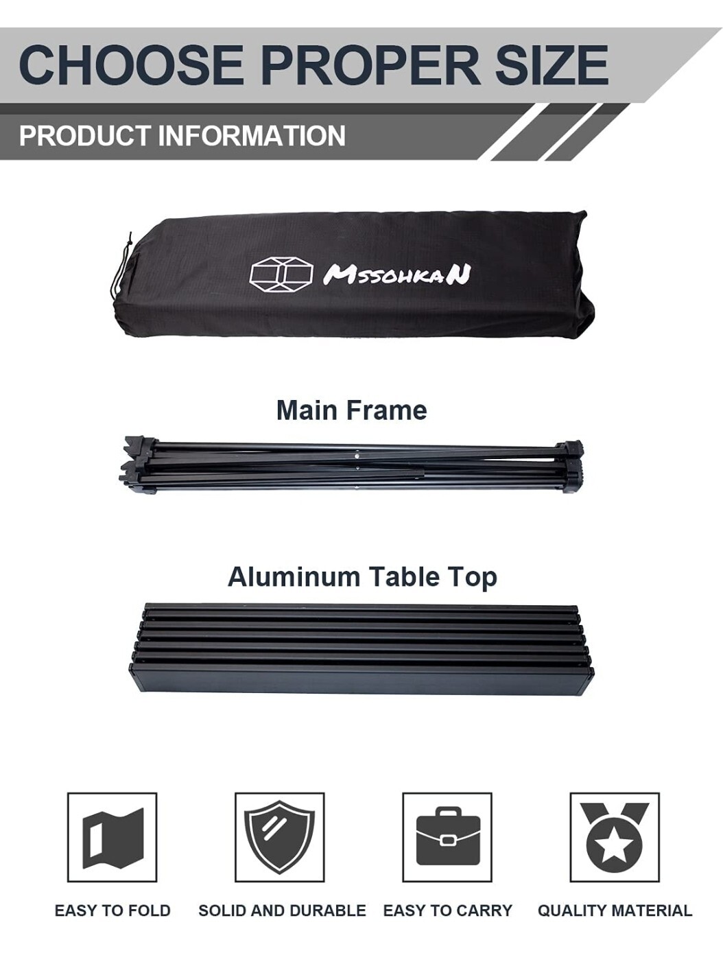 Camping Table Folding Portable Camp Side Table Aluminum Lightweight ...