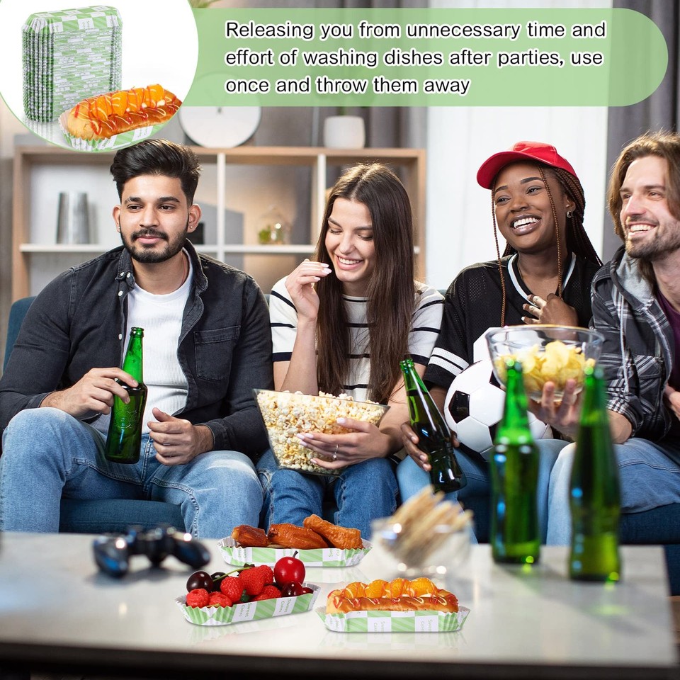 300 Pcs Paper Hot Dog Trays 6 Inch Paper Food Trays Concession Stand S ...