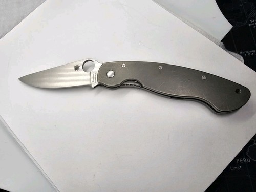 Spyderco Titanium Military Knife C36TIP RARE TiMil Discontinued | eBay