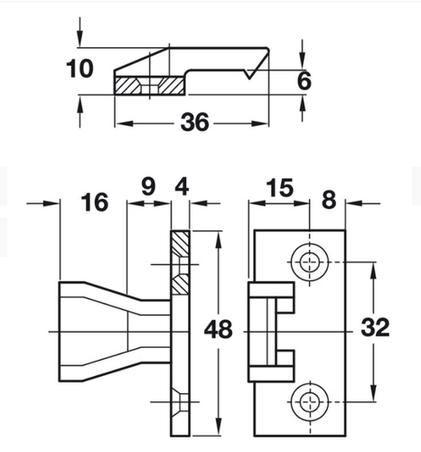 Keku Pack of 10 Push In AS Fitting Press Fit Panel Clips Kitchen Plinth ...
