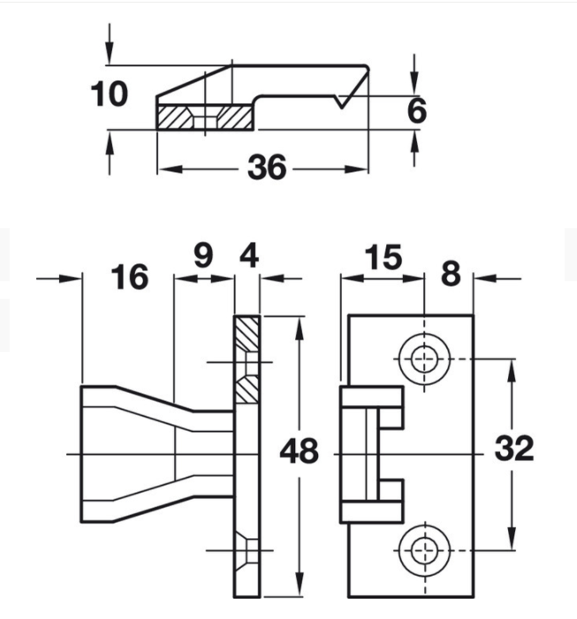 Keku Pack of 10 Push In AS Fitting Press Fit Panel Clips Kitchen Plinth ...