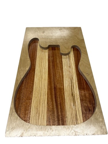 African Mahogany + Swamp Ash Guitar Body Blank, 21"x14"x1-3/4", 5 Piece ...