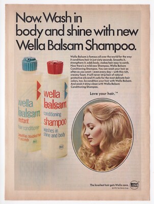 vintage 70s mag print ad Wella Balsam Conditioning Shampoo hair care ...