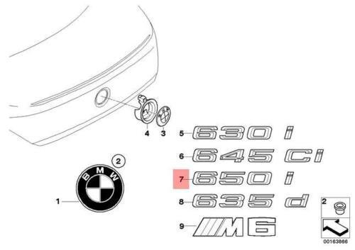 BMW E63 E64 Kofferraumdeckel 650i Emblem Abzeichen Logo Schild ...