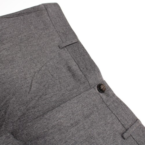 Eleventy NWT Flat Front Dress Pants Size 40 US Solid Gray Flannel Wool ...