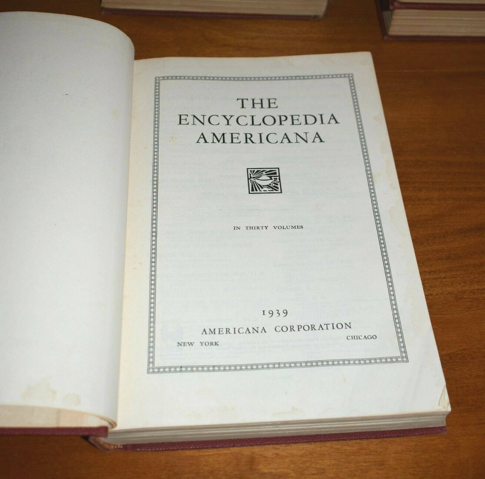 Rare 1939 The Encyclopedia Americana Set 28 of 30 Hard Cover Embossed ...