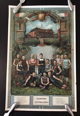 Champion Footballers pre-VFL VFA poster Essendon Fitzroy Richmond Rare ...