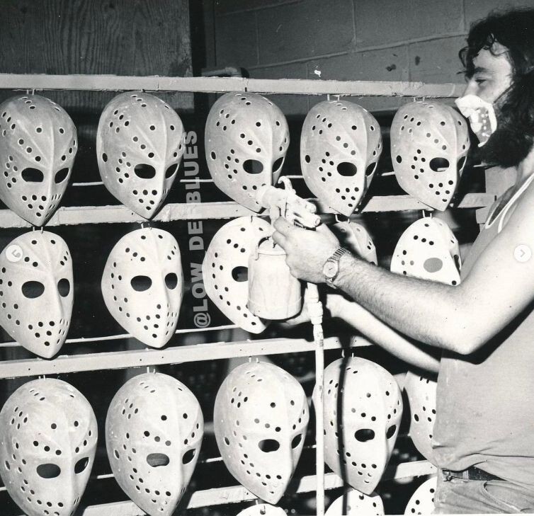 Fibrosport F-301 Replica Jacques Plante Fiberglass Goalie Mask Hockey ...