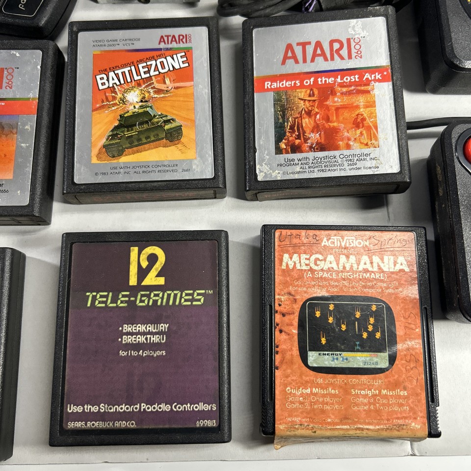 Vintage Tele-Games Sears Atari WoodGrain Video Arcade Console Game lot ...