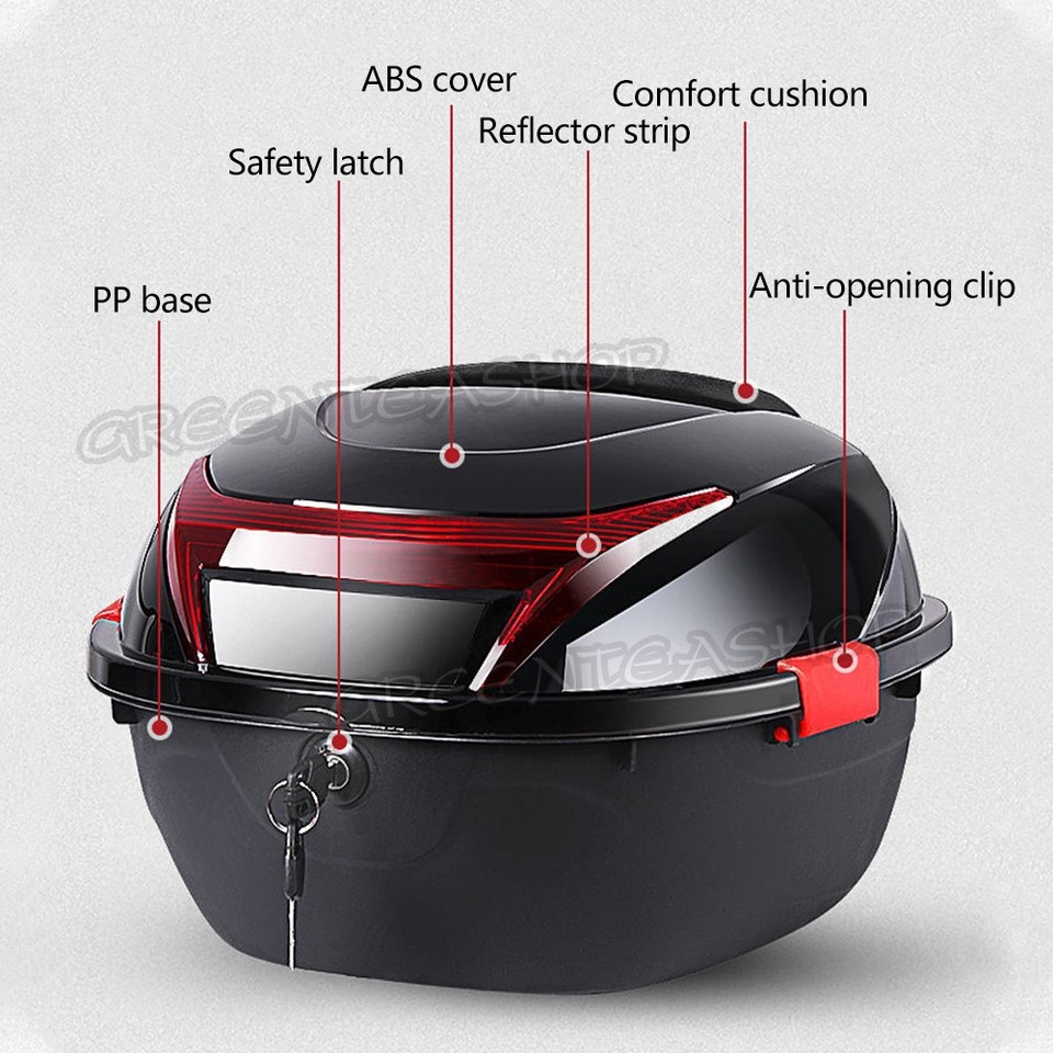 Motorcycle Tour Tail Box 36L Scooter Trunk Luggage Top Lock Storage ...
