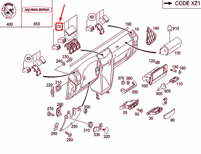 MB G W463 Instrument Panel Top Speaker Grille Cover LHD A4636807508 OEM ...