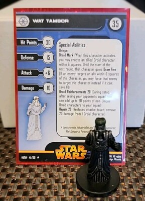 Star Wars Miniatures Revenge Of The Sith - Wat Tambor #41 Rare With ...