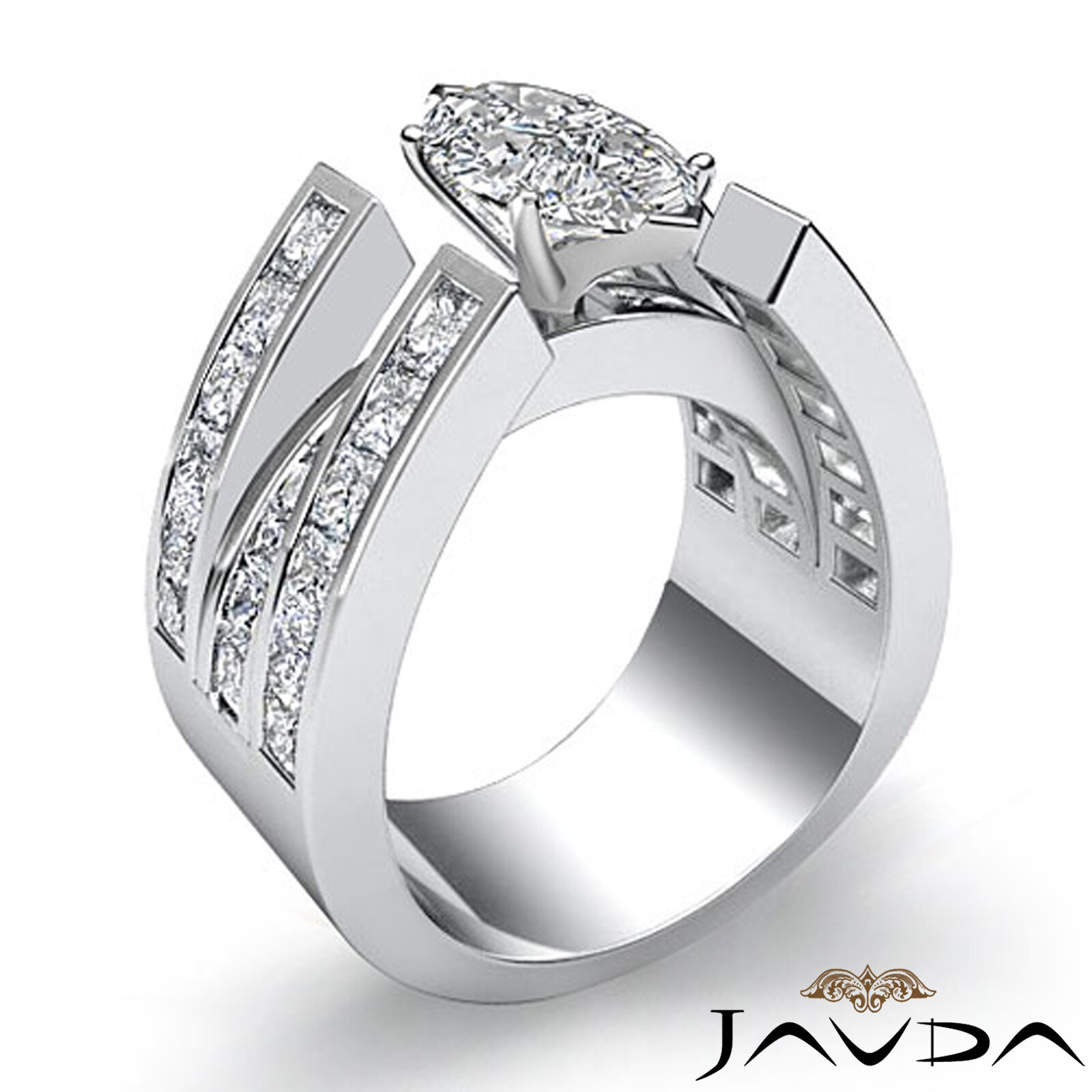 Marquise Cut Prong Channel Set Diamond Engagement Anniversary Ring GIA ...