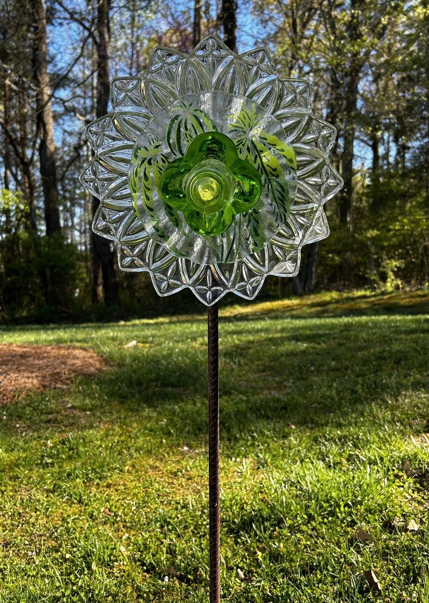 Upcycled Glass Yard Art Glass Angel Yard Art Made From Two Vases, A