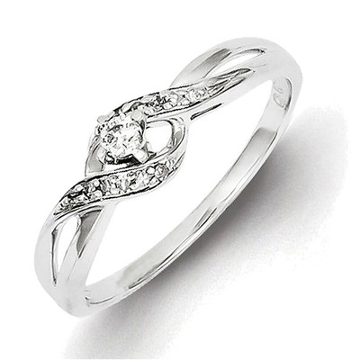 Sterling Silver Diamond Promise Ring QR5774 | eBay