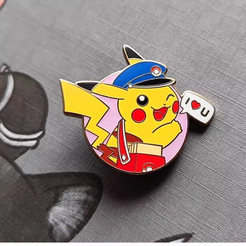 Pokémon Messenger Pikachu Enamel Pin - I Love You Metal Badge Brooch ...