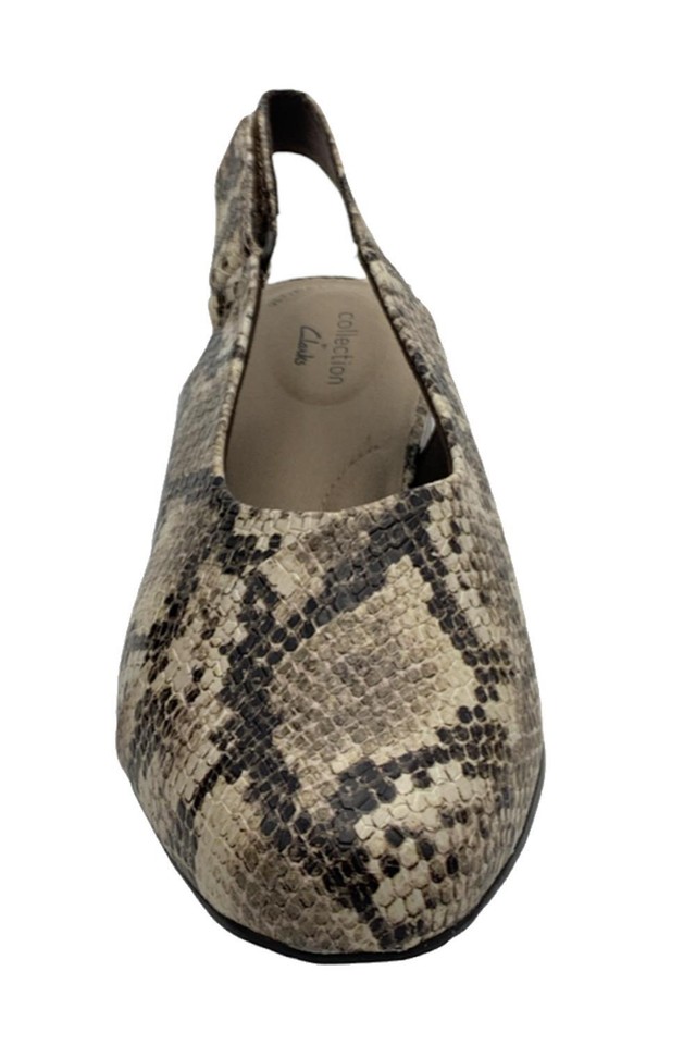Clarks Collection Sling Back Pumps Juliet Pull Taupe Snake | eBay