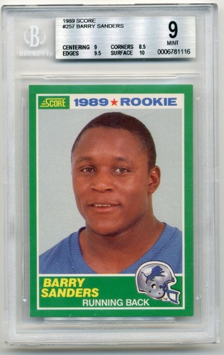 BARRY SANDERS 1989 Score Rookie Card #257 HOF W/SUB GRADE 10 BGS 9 | eBay