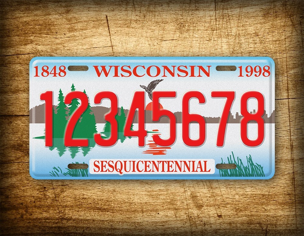 Personalized 1997-2008 Wisconsin Sesquicentennial License Plate Custom ...