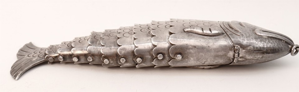 William Spratling Articulated Sterling Silver Fish Pill or Spice Box 1 ...