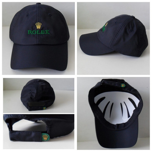 ROLEX Hat - Iconic Gold Crown Logo - Beautiful Dark Blue Microfiber ...