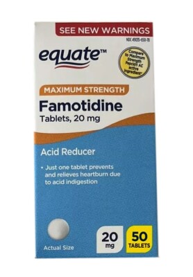 Equate Maximum Strength Famotidine Tablets 20 mg Acid Reducer 50 ct EXP ...