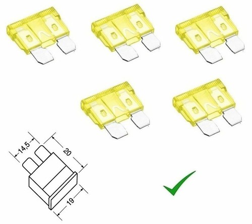 5pz Fusibile 20A a Lama 19mm per Auto Lamellari Fuse Fusibile a Lamella ...