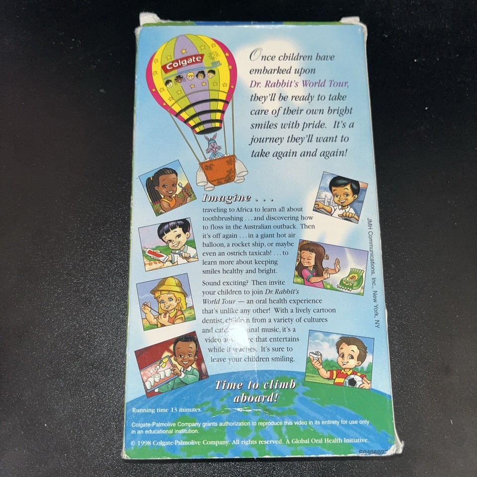 Colgate Dr. Rabbit's World Tour VHS 1998 Retro Animation Family Rare ...
