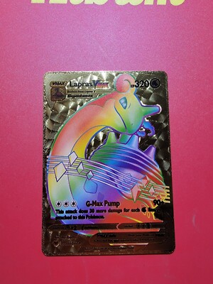 Lapras Vmax Secret Rare Full Art Pokemon TCG Gold Foil Fan Art Near ...