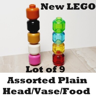 New LEGO Plain Head Assorted Round Part Pink Translucent Vase Lot of 9 ...