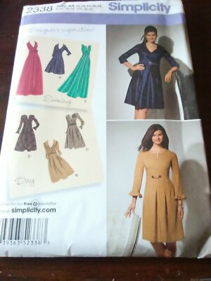 Simplicity 2338 Day to Evening Dresses Sleeve Variations Misses 10-18 ...
