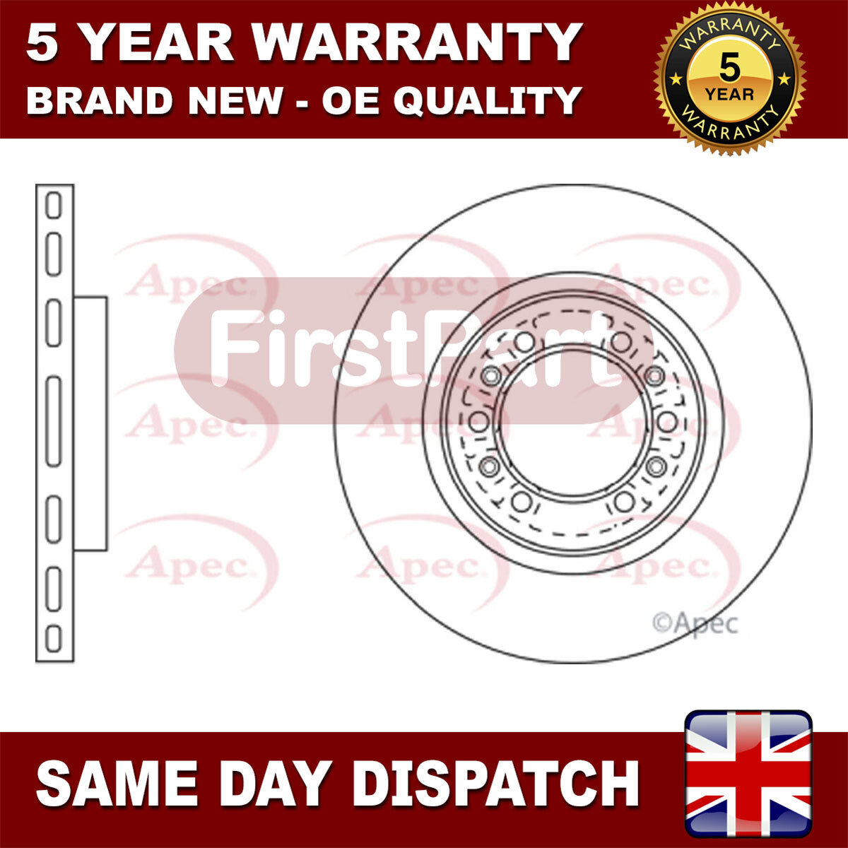 Fits Mitsubishi Delica L400 2.5 TD 2.8 D FirstPart Front Brake Disc ...