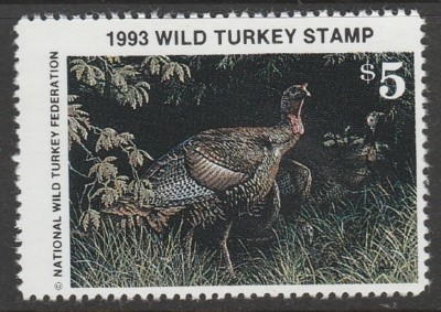 NWTF18 1993 National Wild Turkey Stamp EBAY LOW (ALL 1976-2018 in Stock ...