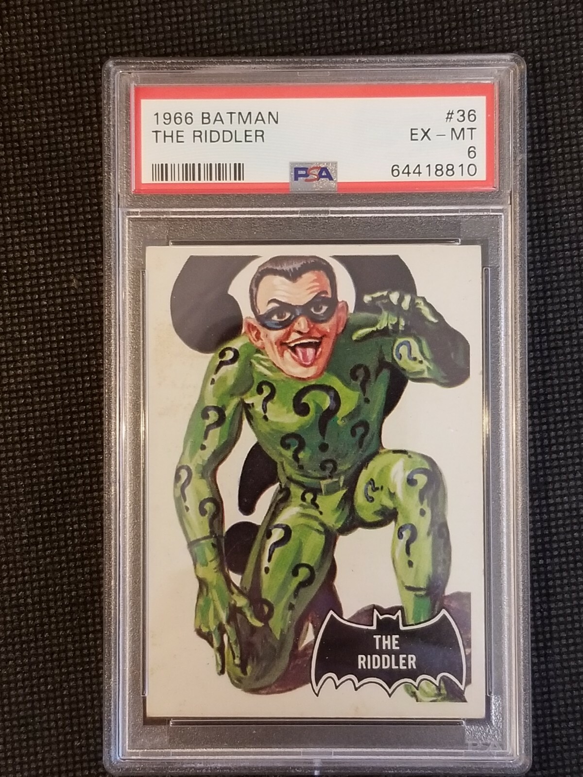 1966 Topps Batman Black Bat #36 The Riddler ROOKIE PSA 6 | eBay