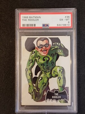 1966 Topps Batman Black Bat #36 The Riddler ROOKIE PSA 6 | eBay