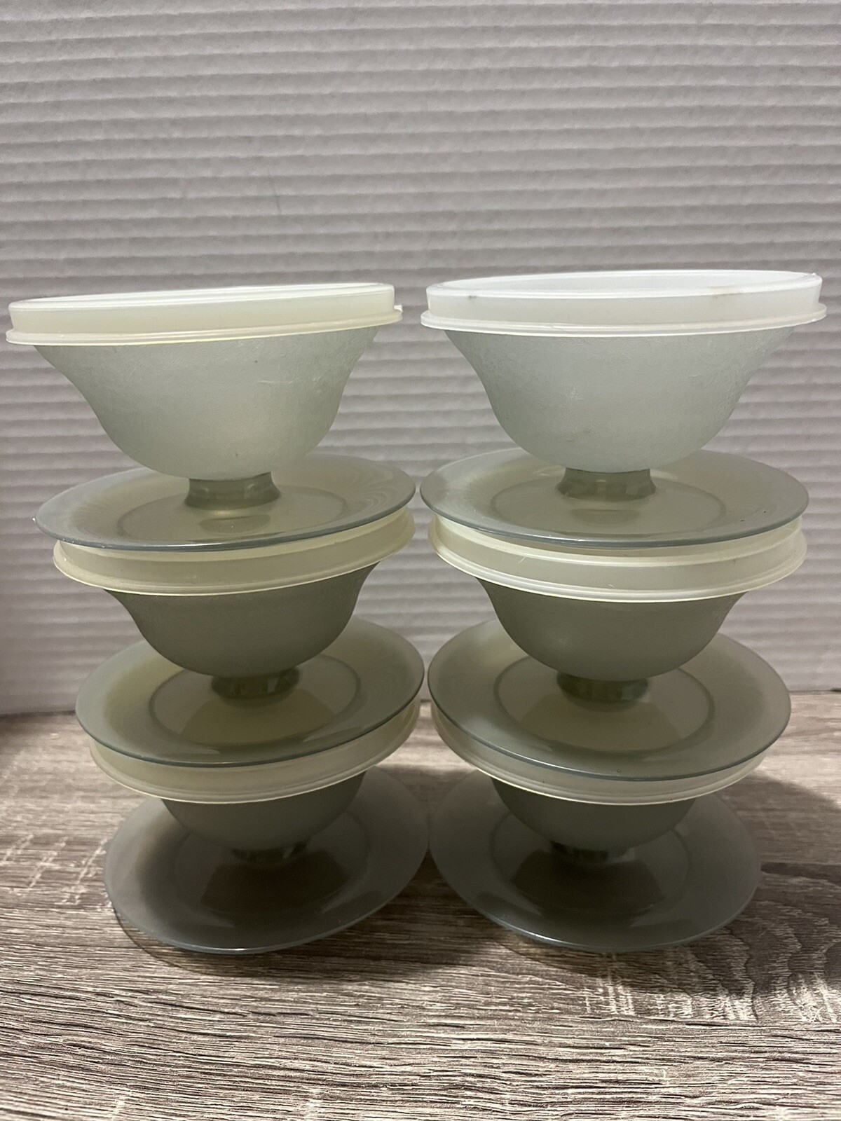 Vintage Tupperware Parfait Cups Dessert Jello Ice Cream Set of 6 Grey ...
