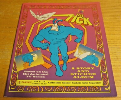 The Tick 9"X10.5" Panini Sticker Album FULL SET OF 156 STICKERS AFFIXED ...