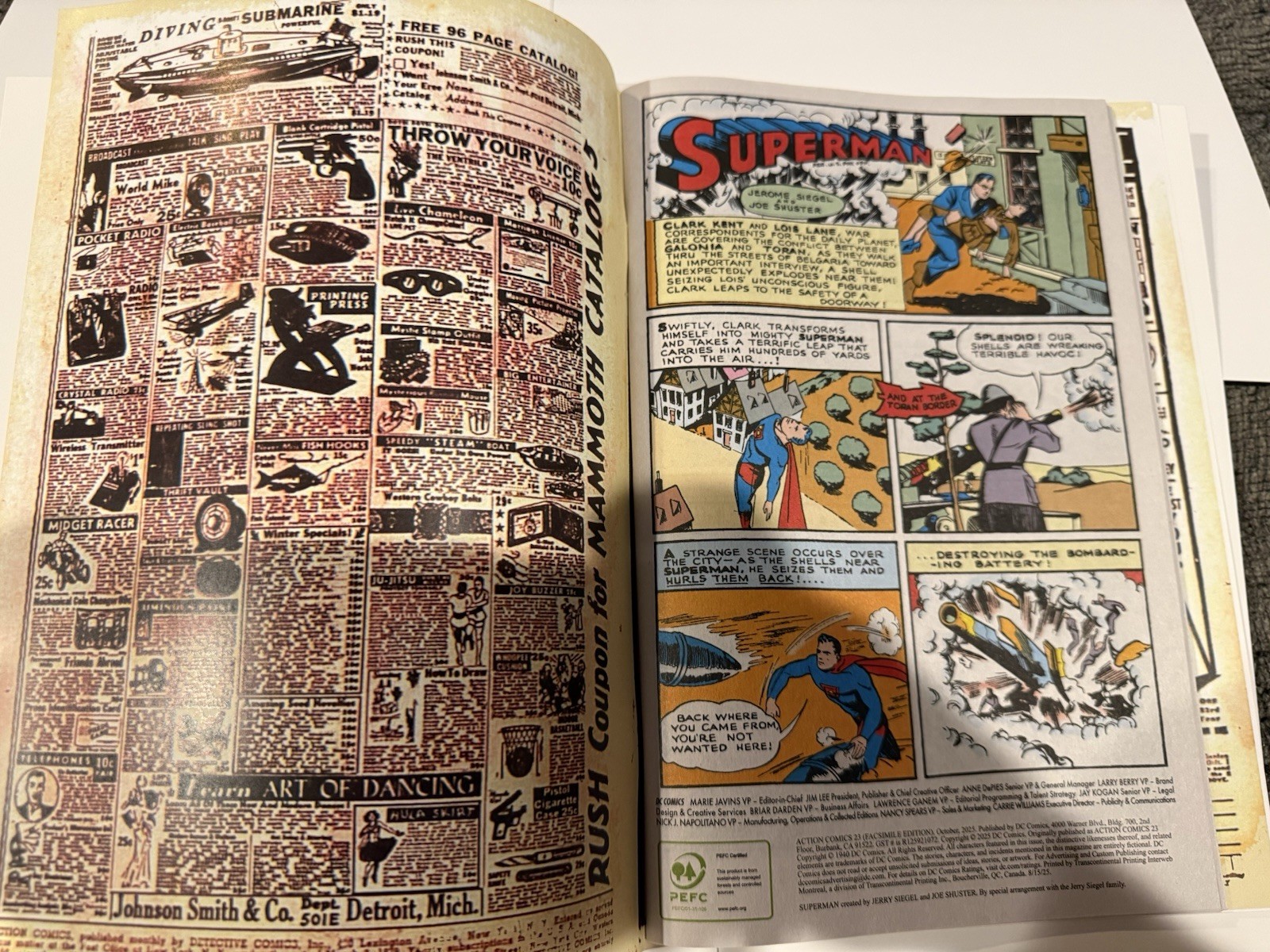 ACTION COMICS #23 SUPERMAN Facsimile Cover Reprint Interiors | eBay