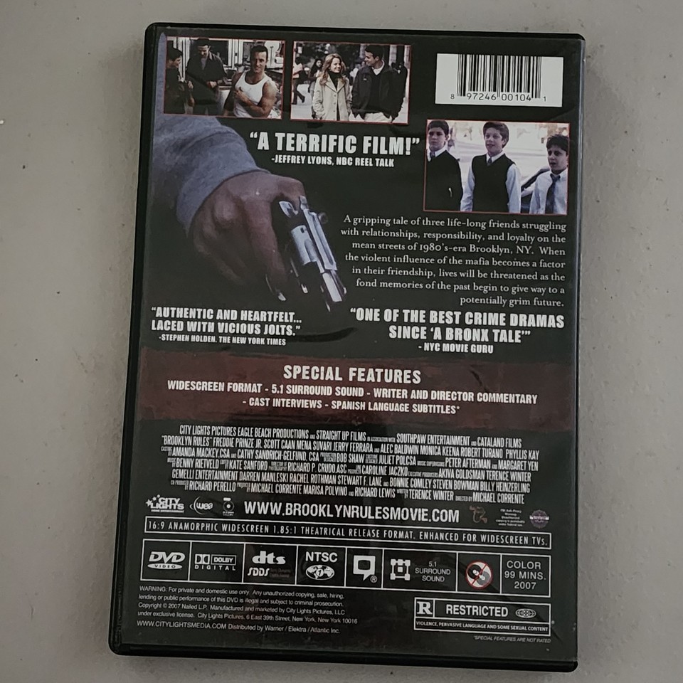 Brooklyn Rules (2007) DVD | Alec Baldwin Freddie Prinze Jr | Crime ...