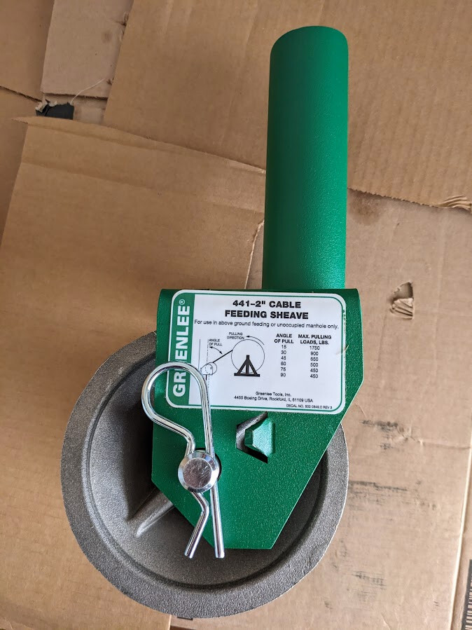 Greenlee 441-2-1/2 Cable Feeding Sheave 1900 LB Breaking Strength ...