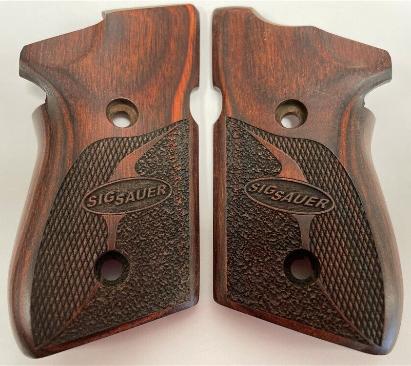 Sig Sauer P220 Compact NON-DECOCKER Checkered Logo Rosewood Grips ...